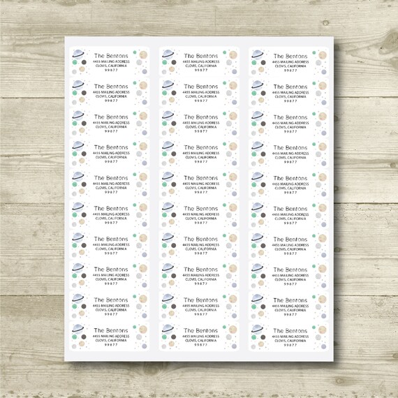 Solar System Address Labels