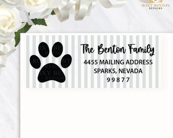 Dog Paw Return Address Label - Etsy