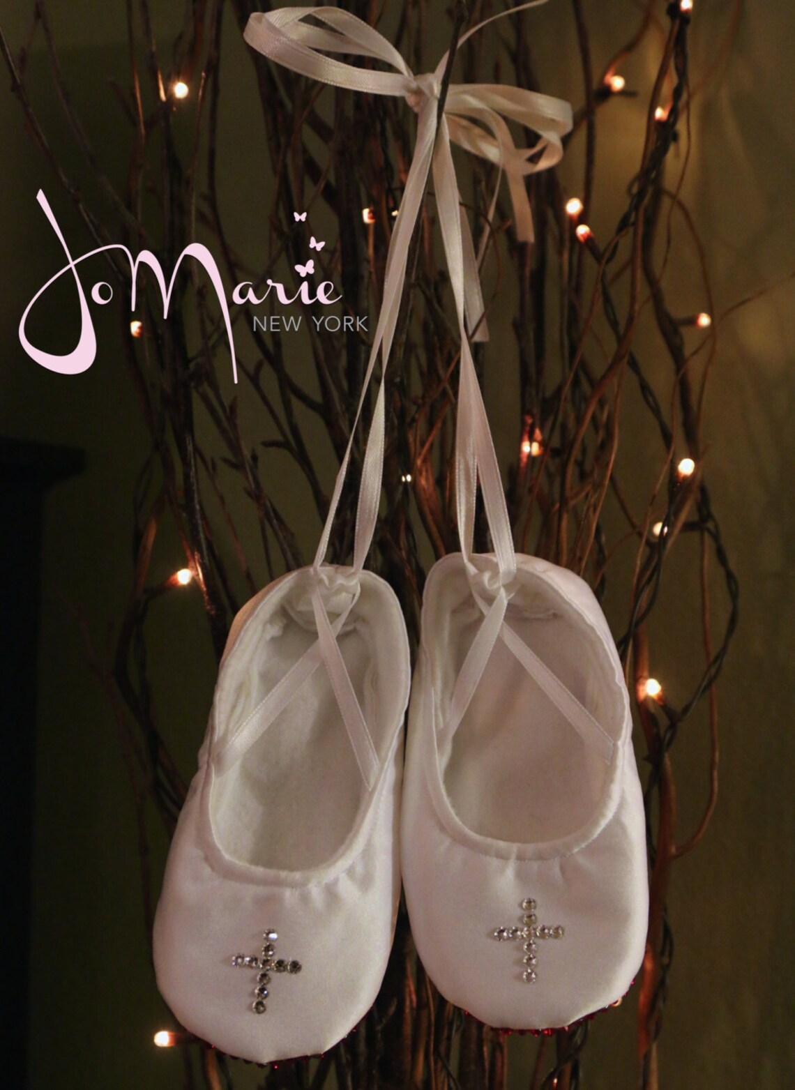 Satin Ballet Slippers Adorned With Swarovski Crystals on the Entire ...