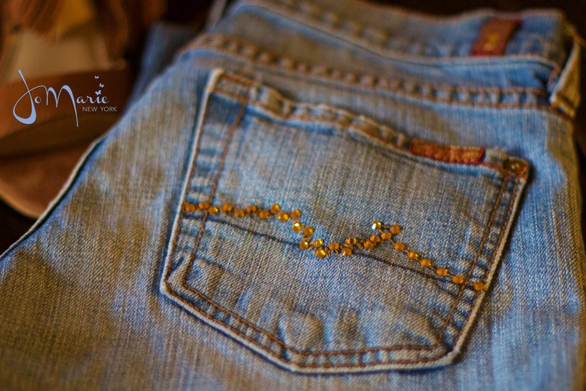 Custom Crystallized Jeans Glamoured With Swarovski Crystals on the Back ...