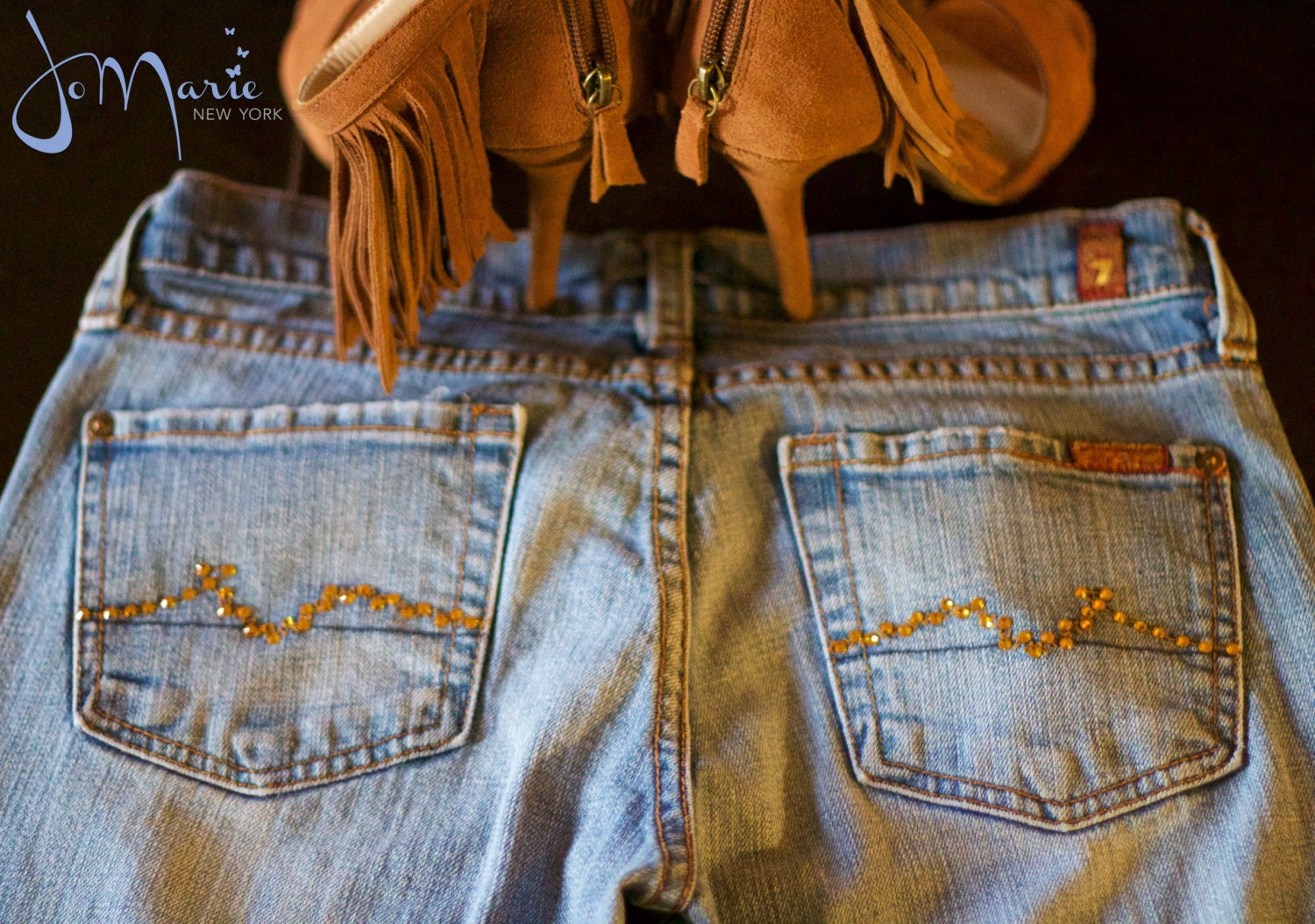 Custom Crystallized Jeans Glamoured With Swarovski Crystals on - Etsy