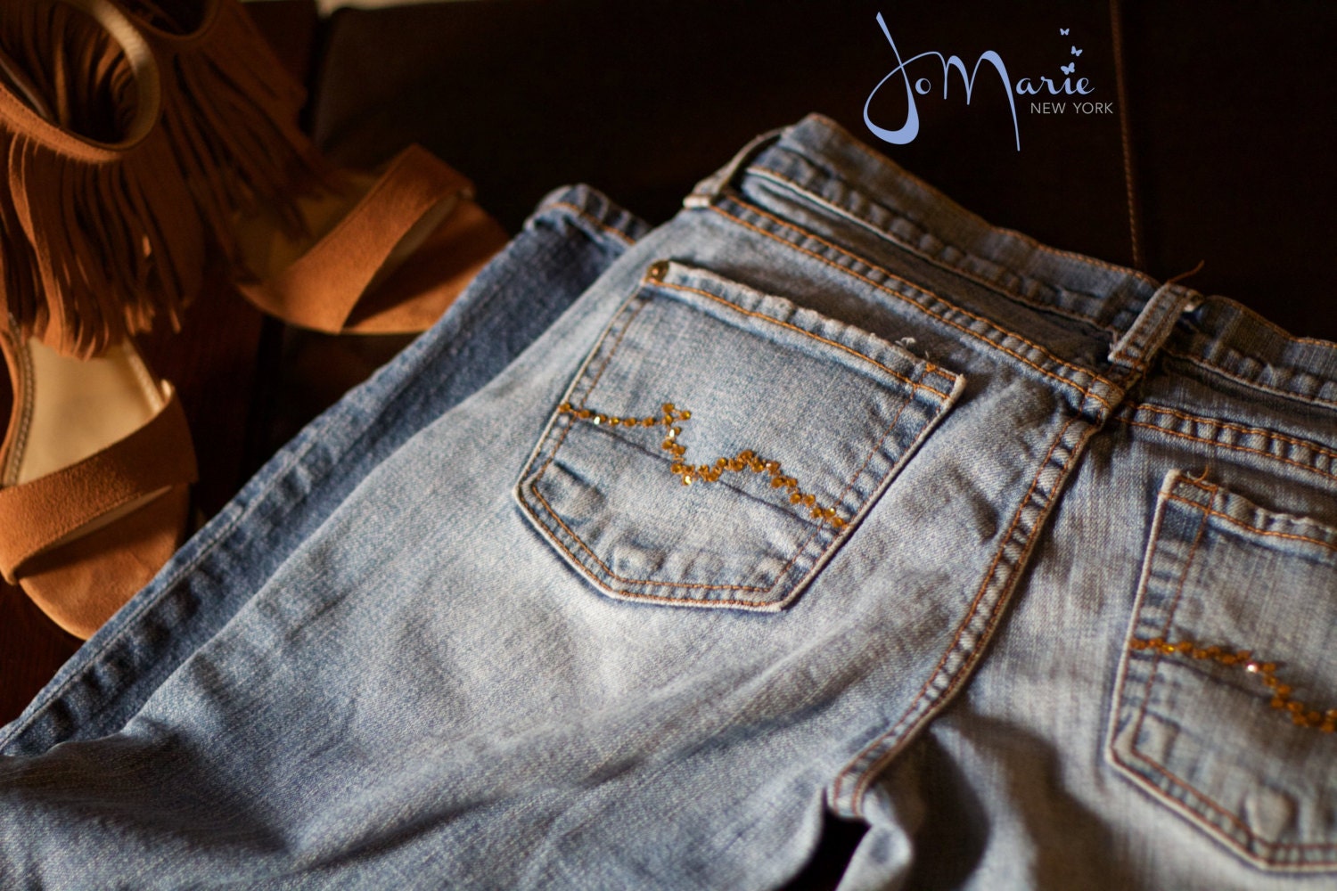 Custom Crystallized Jeans Glamoured With Swarovski Crystals on - Etsy