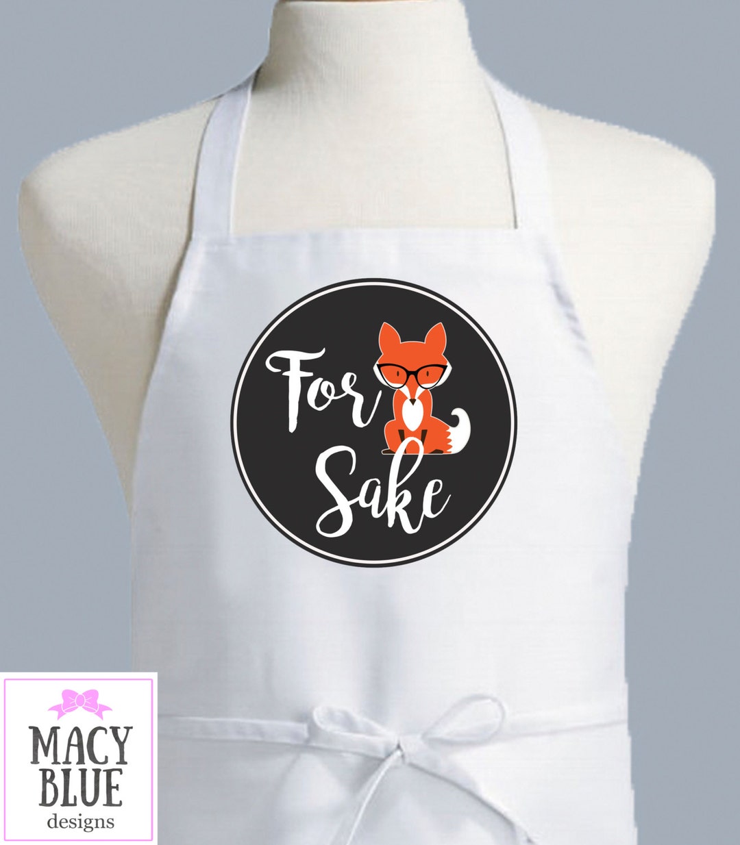 For Fox Sake Apron, One Size Fits All Kitchen Apron, Chef's Apron, Men ...