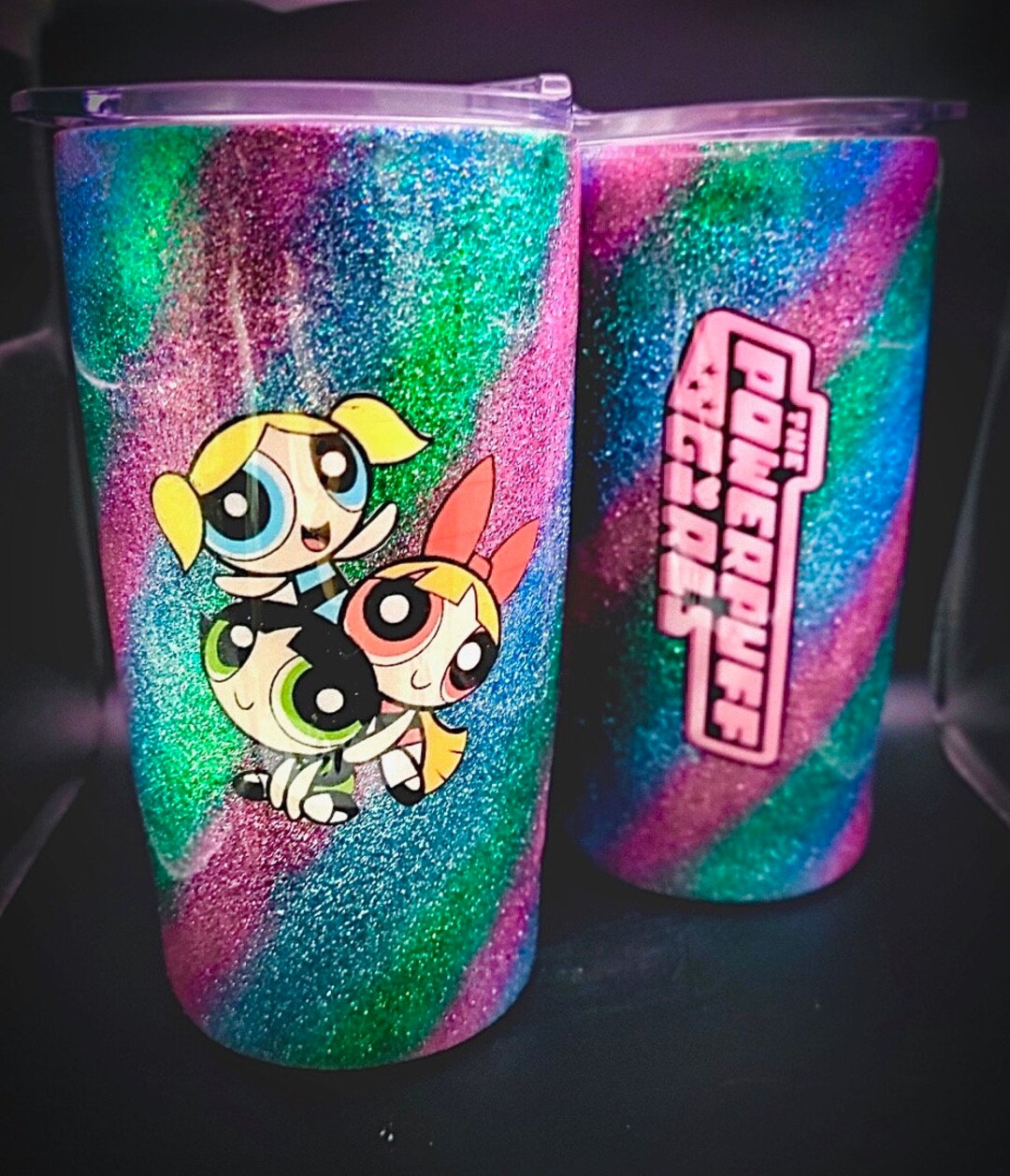 Powerpuff Girls Tumbler, PPG, Personalized Tumbler With Straw, Glitter ...