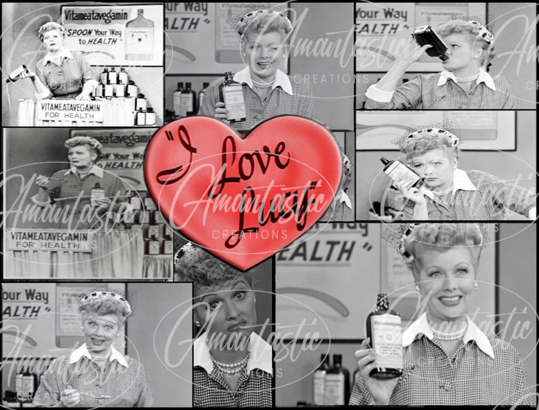 I Love Lucy 20 Oz Tumbler, Vitameatavegamin, Design Digital Wrap, Lucy Heart. Lucille Ball ...