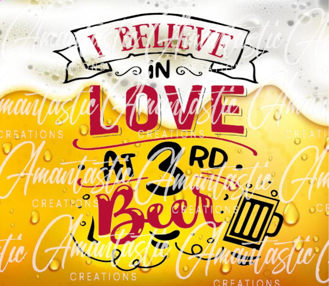 Beer 20oz Skinny Tumbler Wrap, Beer With Dripping Foam, Love Beer ...