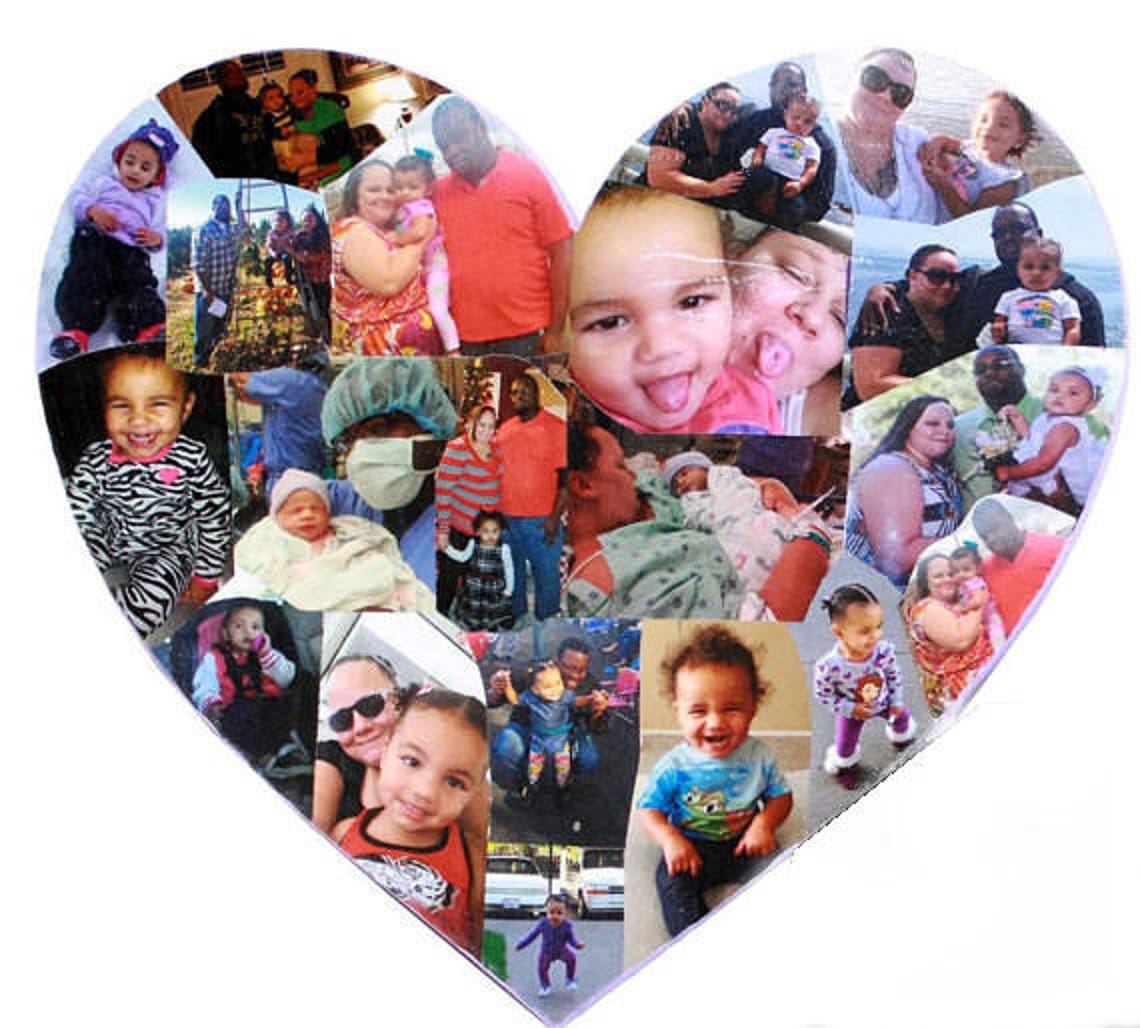 Collage fotográfico en forma de corazón | Etsy