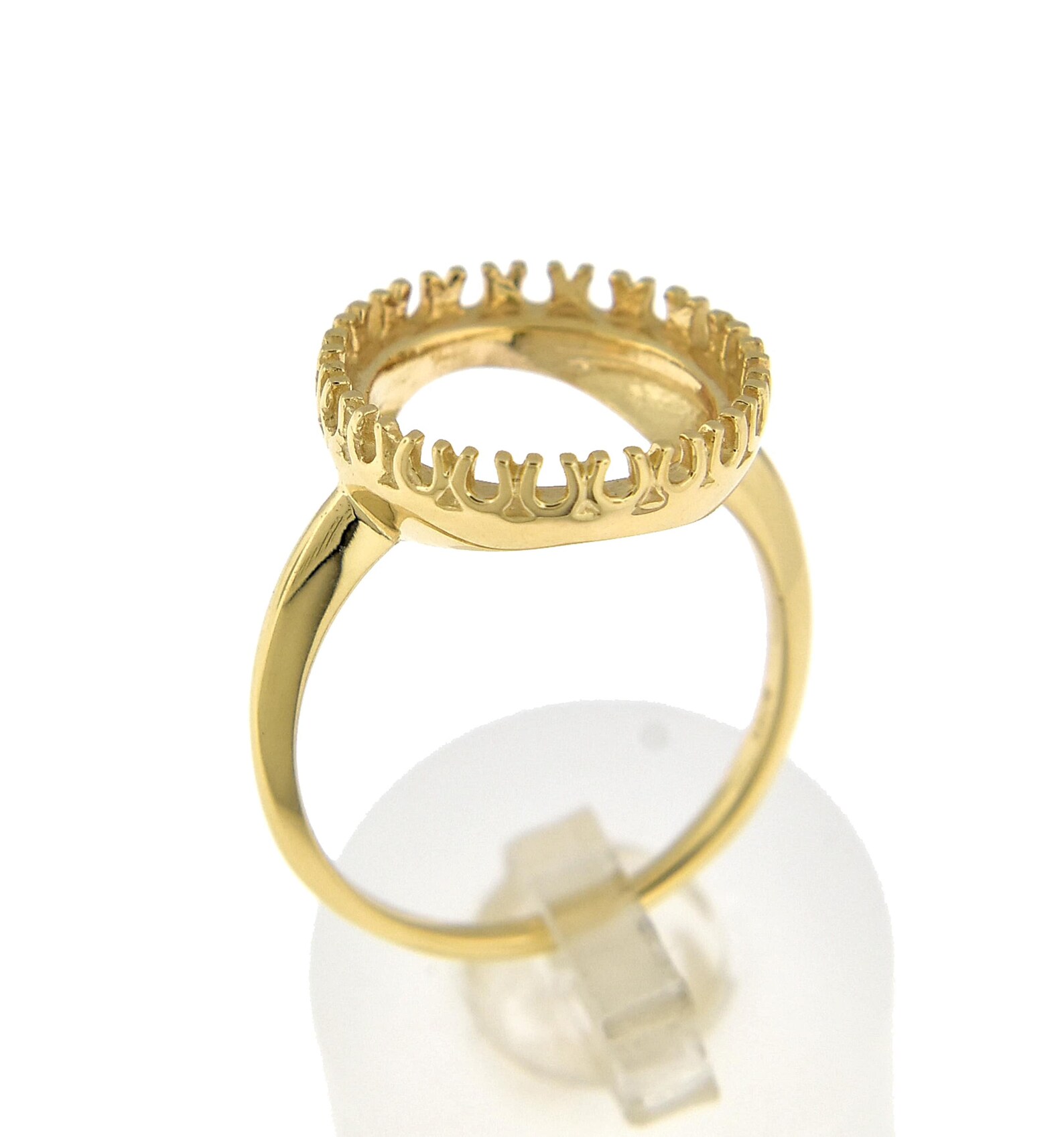 14K Solid Yellow Gold 13mm Coin Frame Ring Holder Mounting for | Etsy