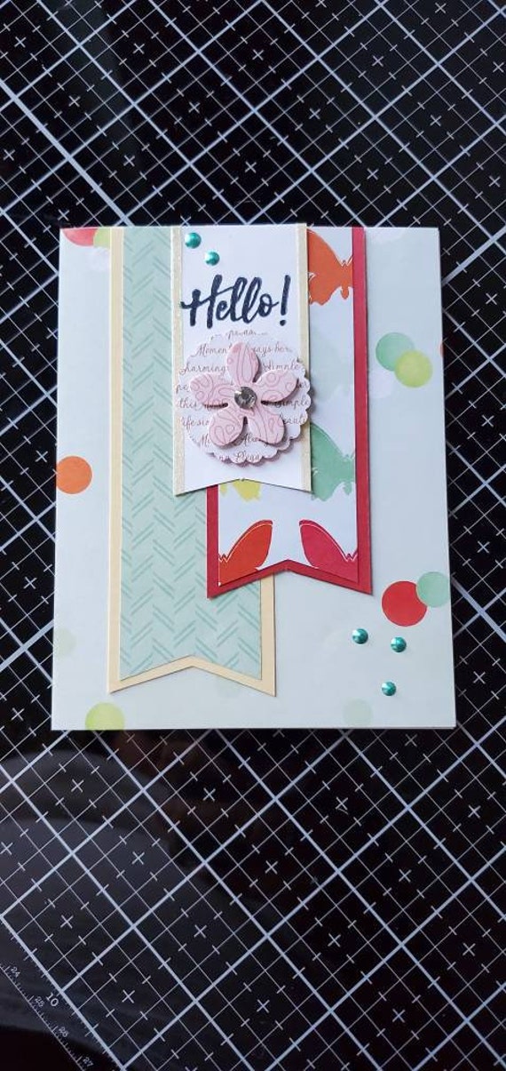 Handmade Hello Greeting Card - Etsy