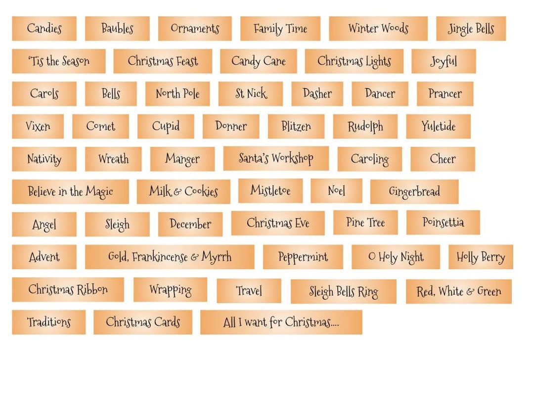 Digital Winter/christmas Words/phrases #2 - Etsy