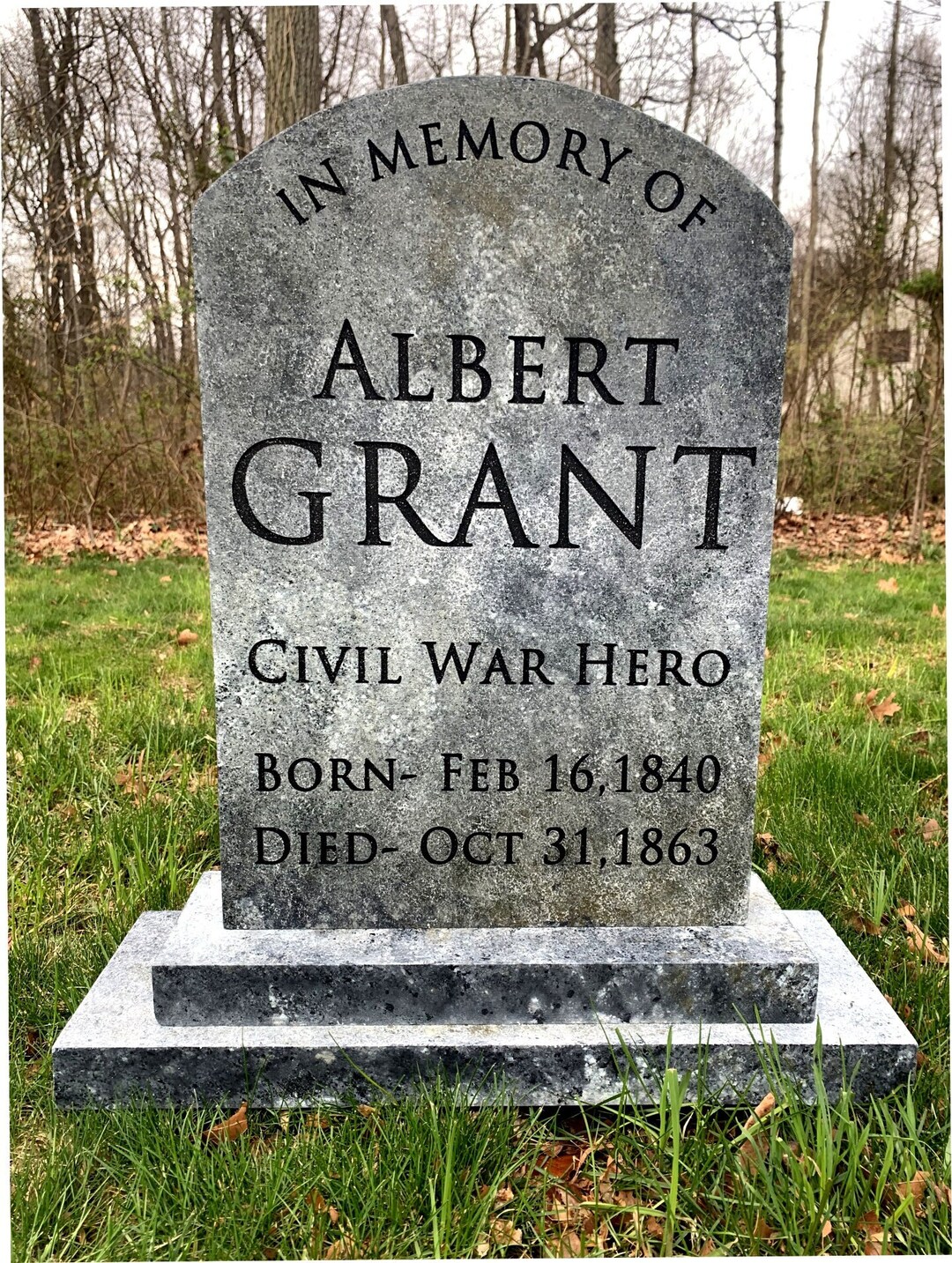 Albert Grant Civil War Hero Halloween Tombstone Headstone Cemetery Prop ...