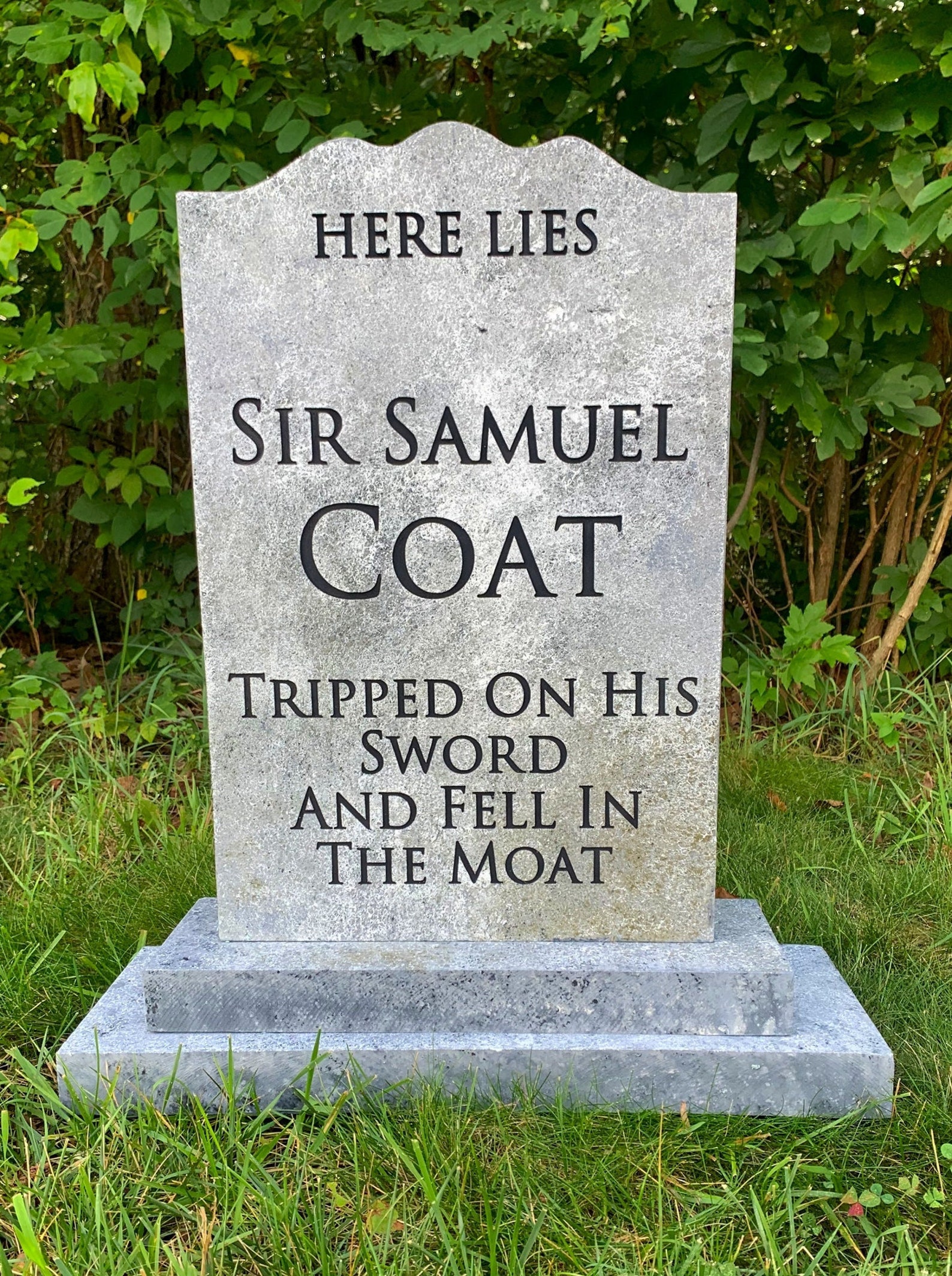 Sir Samuel Coat Tripped on His Sword Funny Halloween Tombstone Prop - Etsy