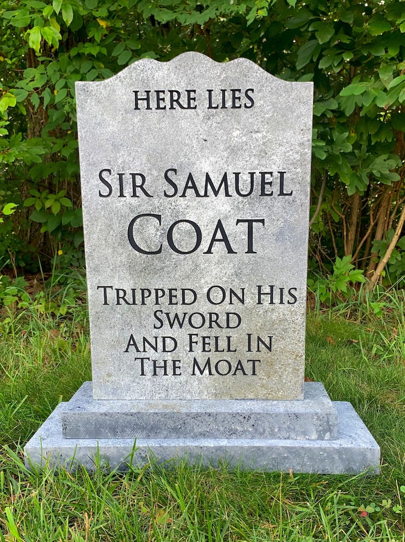 Sir Samuel Coat Tripped on His Sword Funny Halloween Tombstone Prop - Etsy