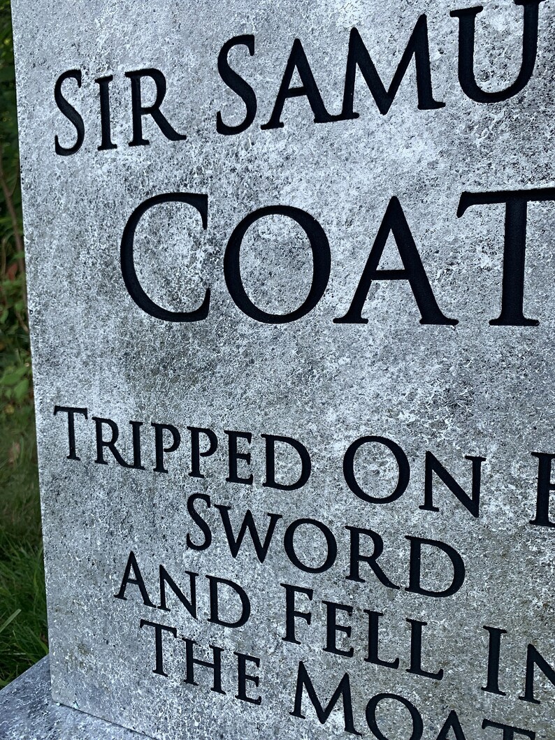 Sir Samuel Coat Tripped on His Sword Funny Halloween Tombstone Prop - Etsy