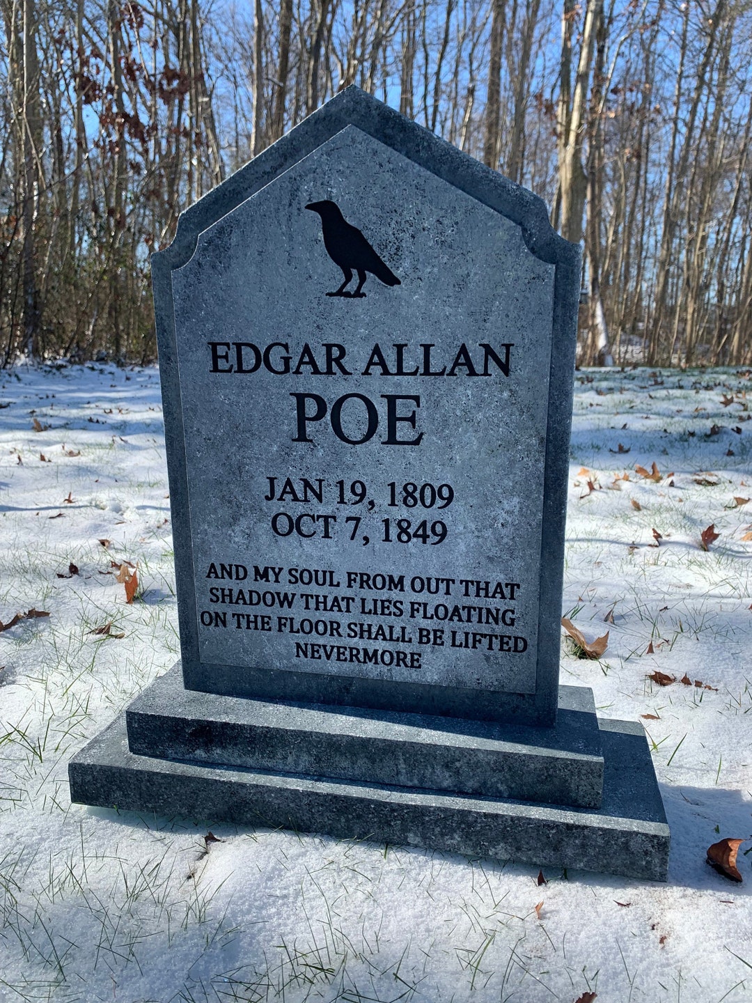 Edgar Allan Poe Raven Halloween Tombstone Gravestone Headstone Yard Prop Grave Marker - Etsy