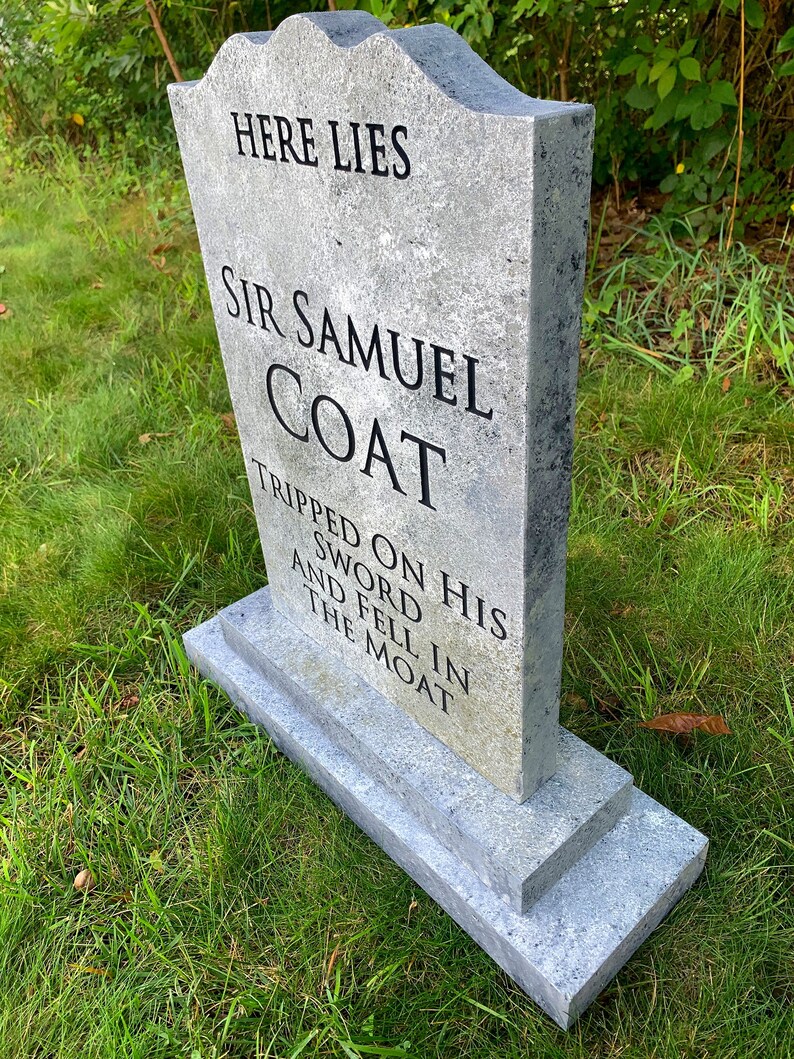 Sir Samuel Coat Tripped on His Sword Funny Halloween Tombstone Prop - Etsy