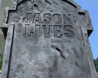 Jason Voorhees Friday the 13th Part 6 Mini Tombstone Prop Weighted Base ...