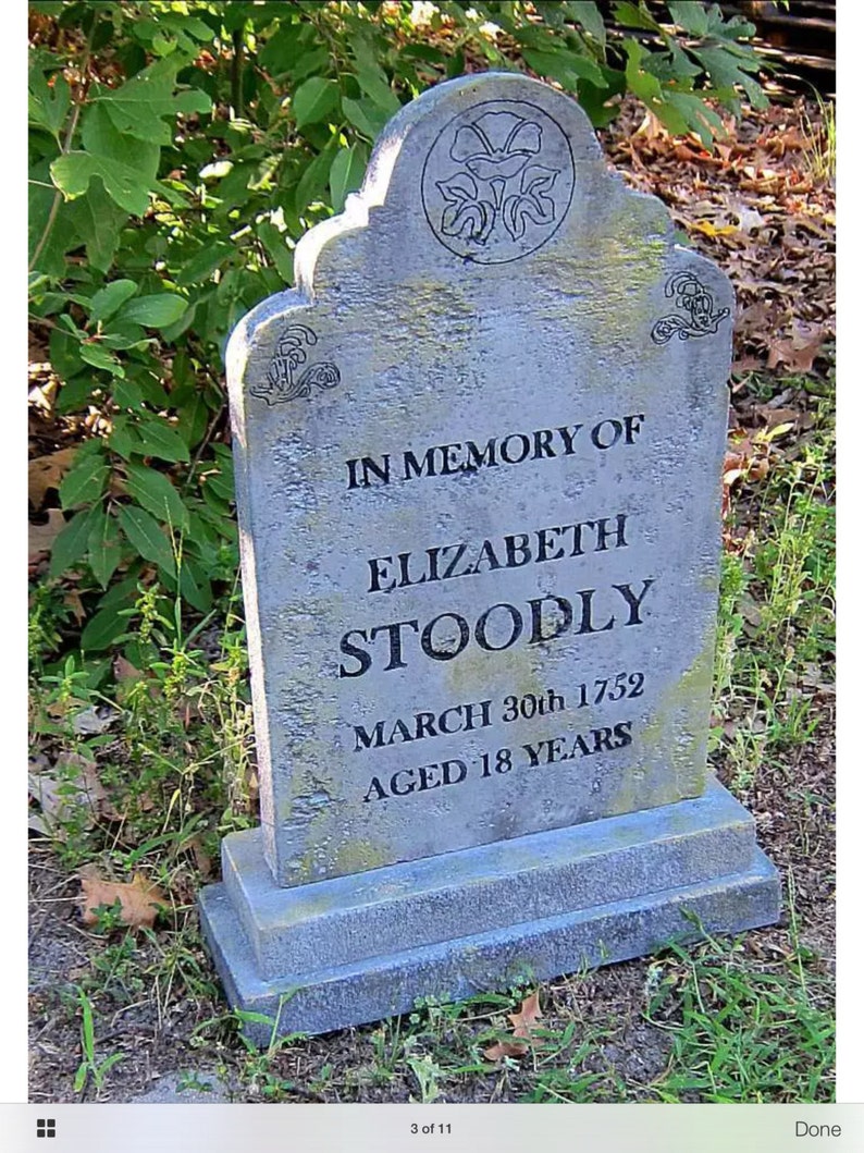 Elizabeth Stoodly Halloween Tombstone Decoration Prop Cemetery - Etsy
