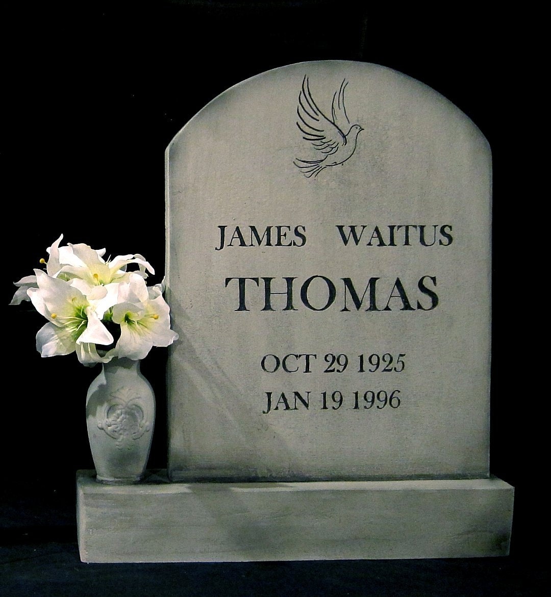 James Waitus Thomas Halloween Tombstone With REAL VASE - Etsy