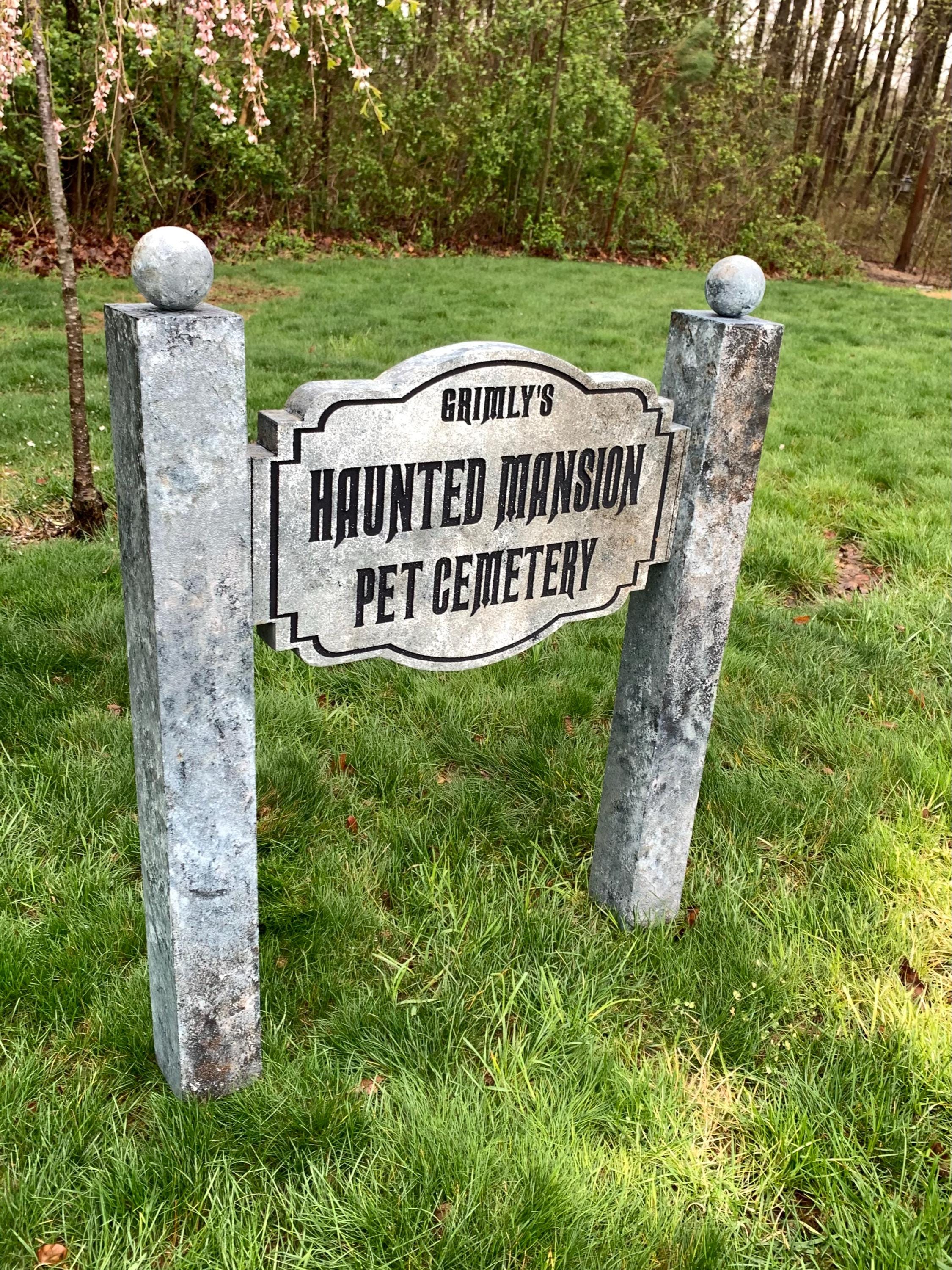 Grimley's Haunted Mansion Pet Cemetery Halloween Sign Prop - Etsy