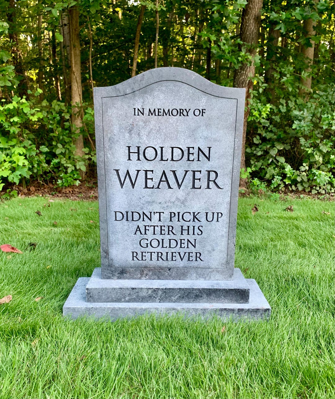 Holden Weaver Golden Retriever Funny Halloween Tombstone Headstone ...