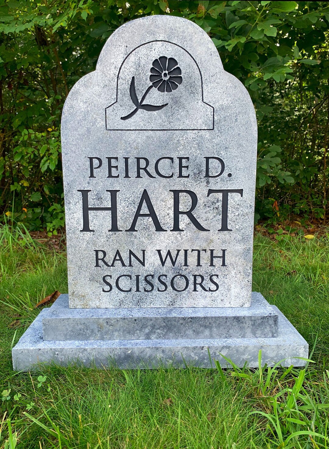Peirce D. Hart Ran With Scissors Funny Comical Halloween Tombstone Prop ...