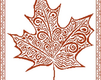 Leaf Cross Stitch Pattern - Etsy