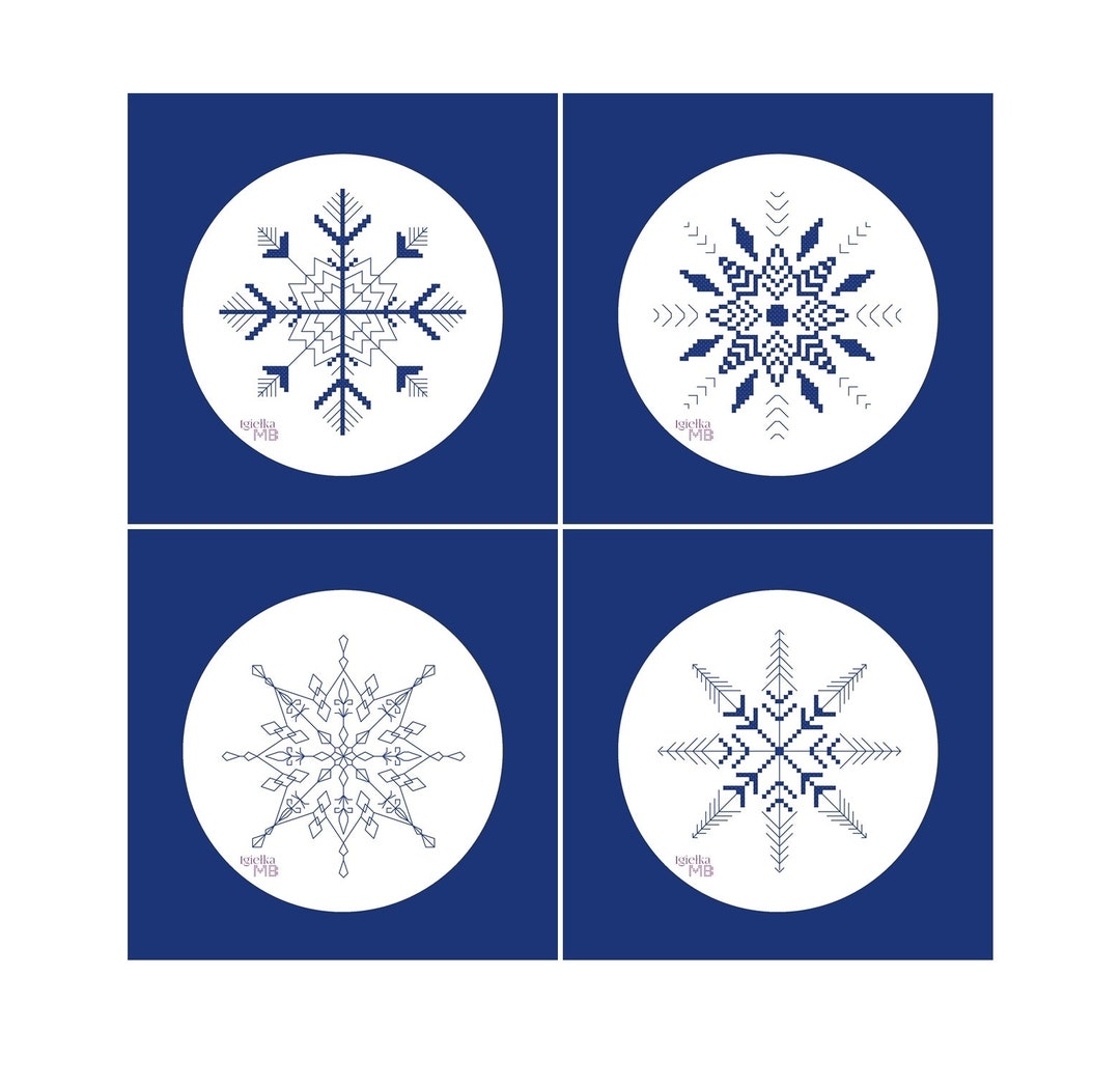 Snowflakes 29584 Versions Cross Stitch Chart Digital PDF Pattern,winter ...