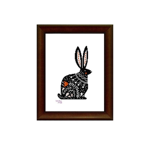 Scandinavian Rabbit Folk Art - Etsy