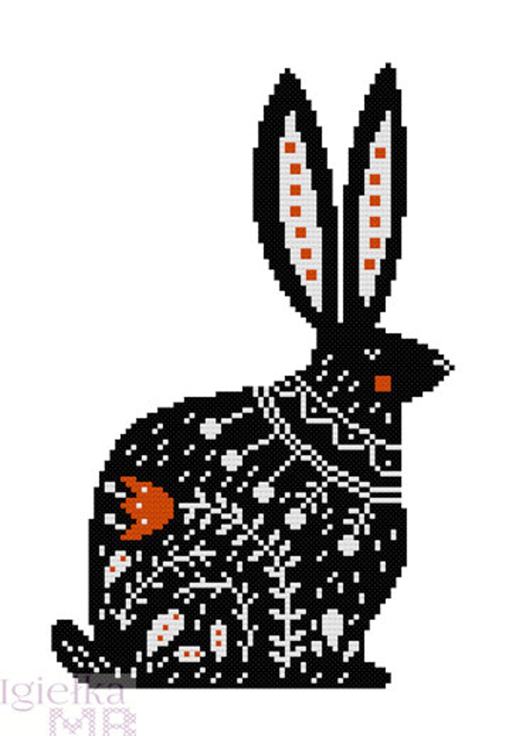 Scandinavian Folk Art Rabbit 1283 Cross Stitch Chart Digital Pdf ...