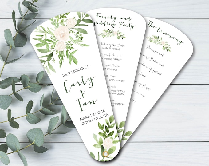 Wedding Program Fans, Petal Fan Programs, Fan Programs - Vintage Floral - Etsy