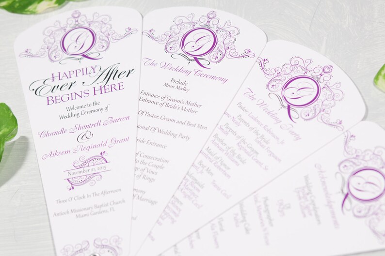 Royal Elegance Wedding Program Fans Petal Fan Programs Fan - Etsy