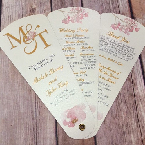 Wedding Program Fans Petal Fan Programs Fan Programs DIY | Etsy