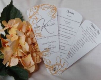 Beach Wedding Program Fans, Palm Trees Petal Fan Programs, Destination Wedding Fan Programs ...
