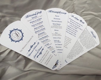 Wedding Program Petal Fans Assembled Greenery Elegant Script Collection ...