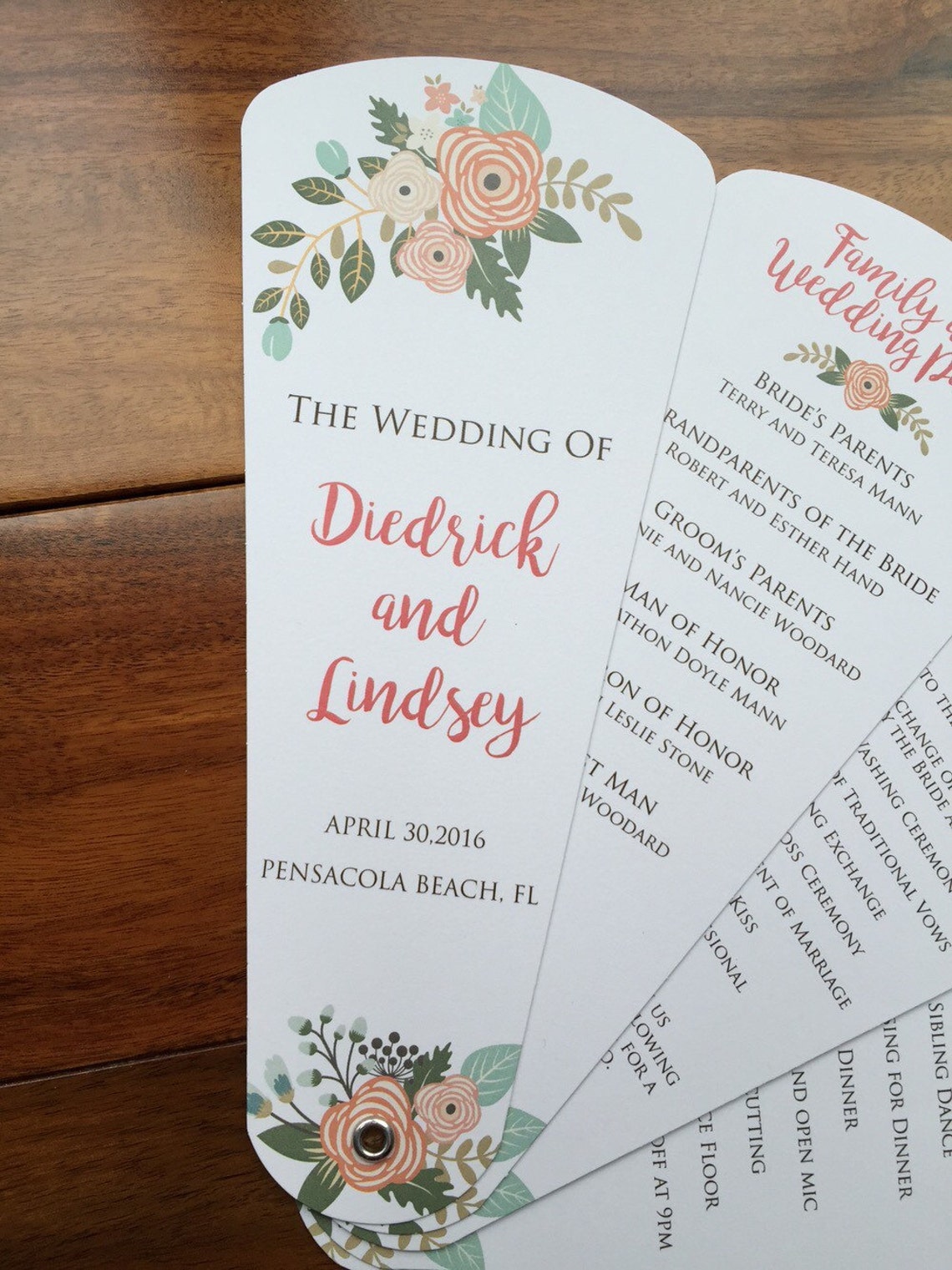 Rustic Floral Petal Fan Programs Wedding Ceremony Fan - Etsy