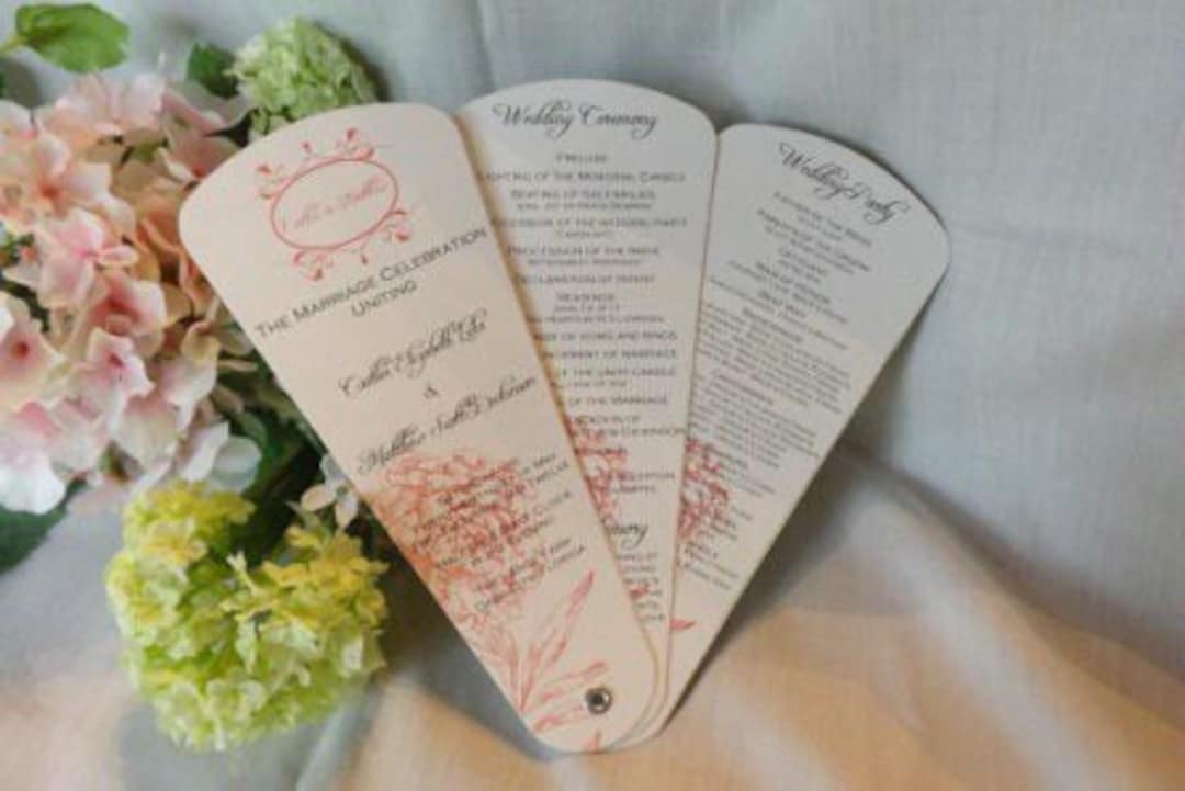 Wedding Program Fans, Petal Fan Programs, Fan Programs - Garden Love - Etsy