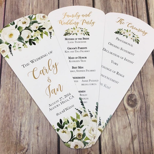 Wedding Program Fans, Petal Fan Programs, Fan Programs DIY Petal Fan ...