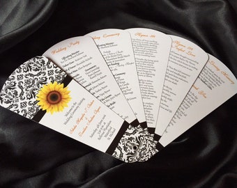 Beach Wedding Program Fans, Palm Trees Petal Fan Programs, Destination Wedding Fan Programs ...