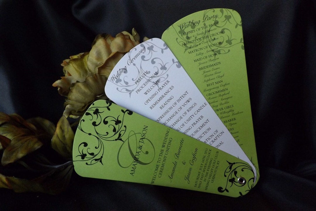 Wedding Program Fans, Petal Fan Programs, Fan Programs - Flowing ...