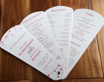 Shabby Chic Wedding Program Fans, Petal Fan Programs, Floral Fan Programs, Wine Colored Wedding ...