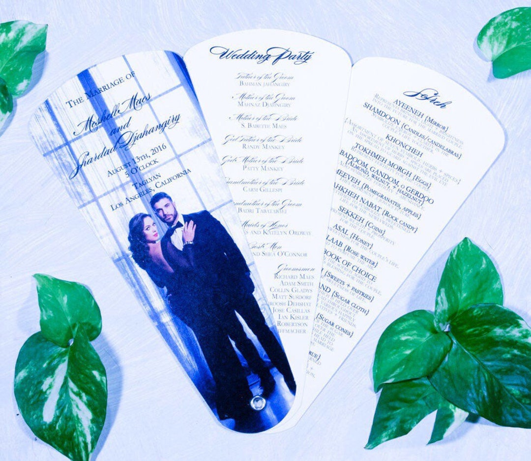 Custom Photo Wedding Program Fans, Custom Image, Petal Fan Programs ...