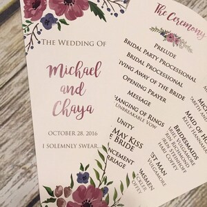 Shabby Chic Wedding Program Fans, Petal Fan Programs, Floral Fan Programs, Wine Colored Wedding ...