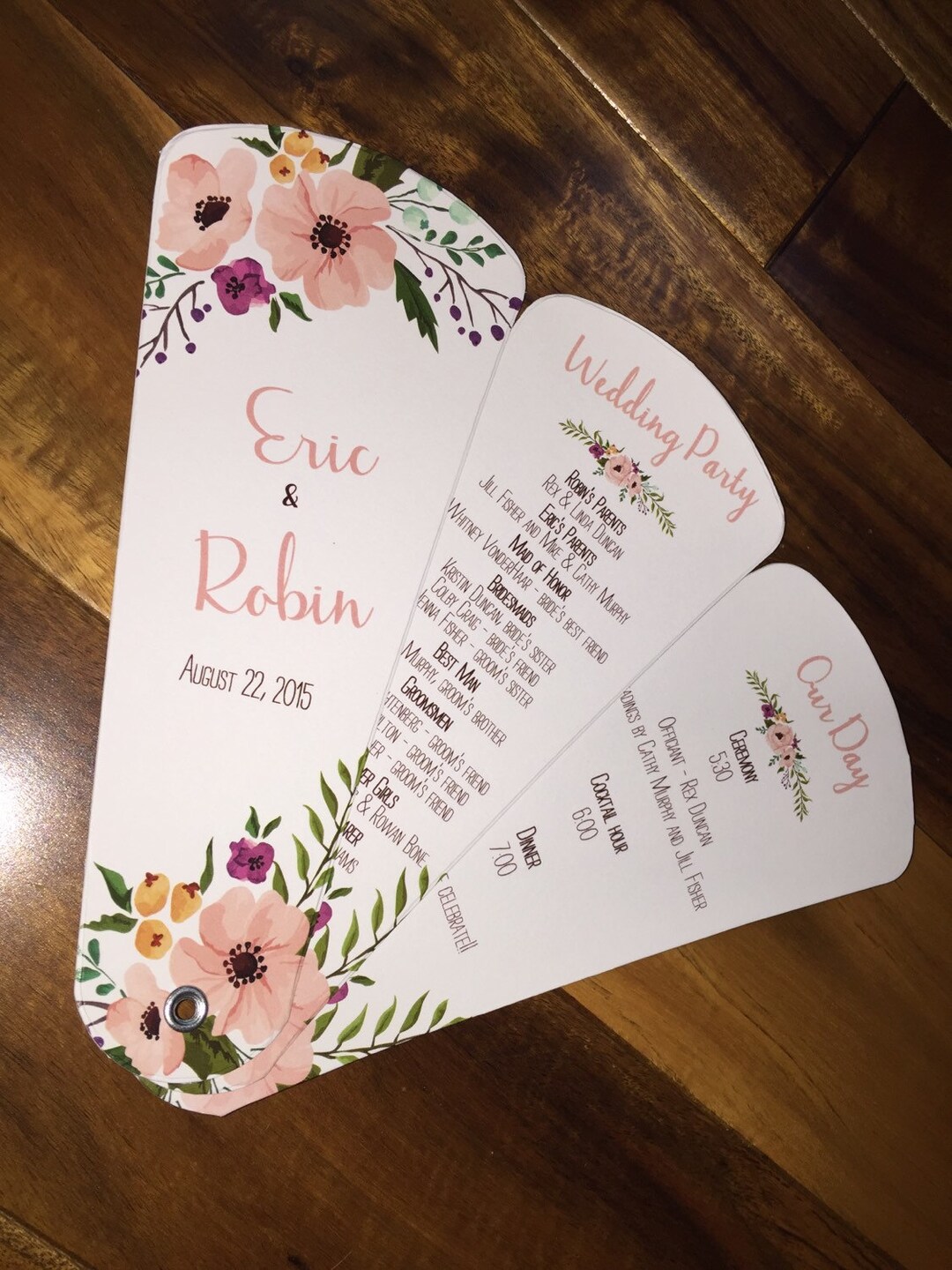 Summer Wedding Program Fans, Shabby Chic Petal Fan Programs, Outdoor ...