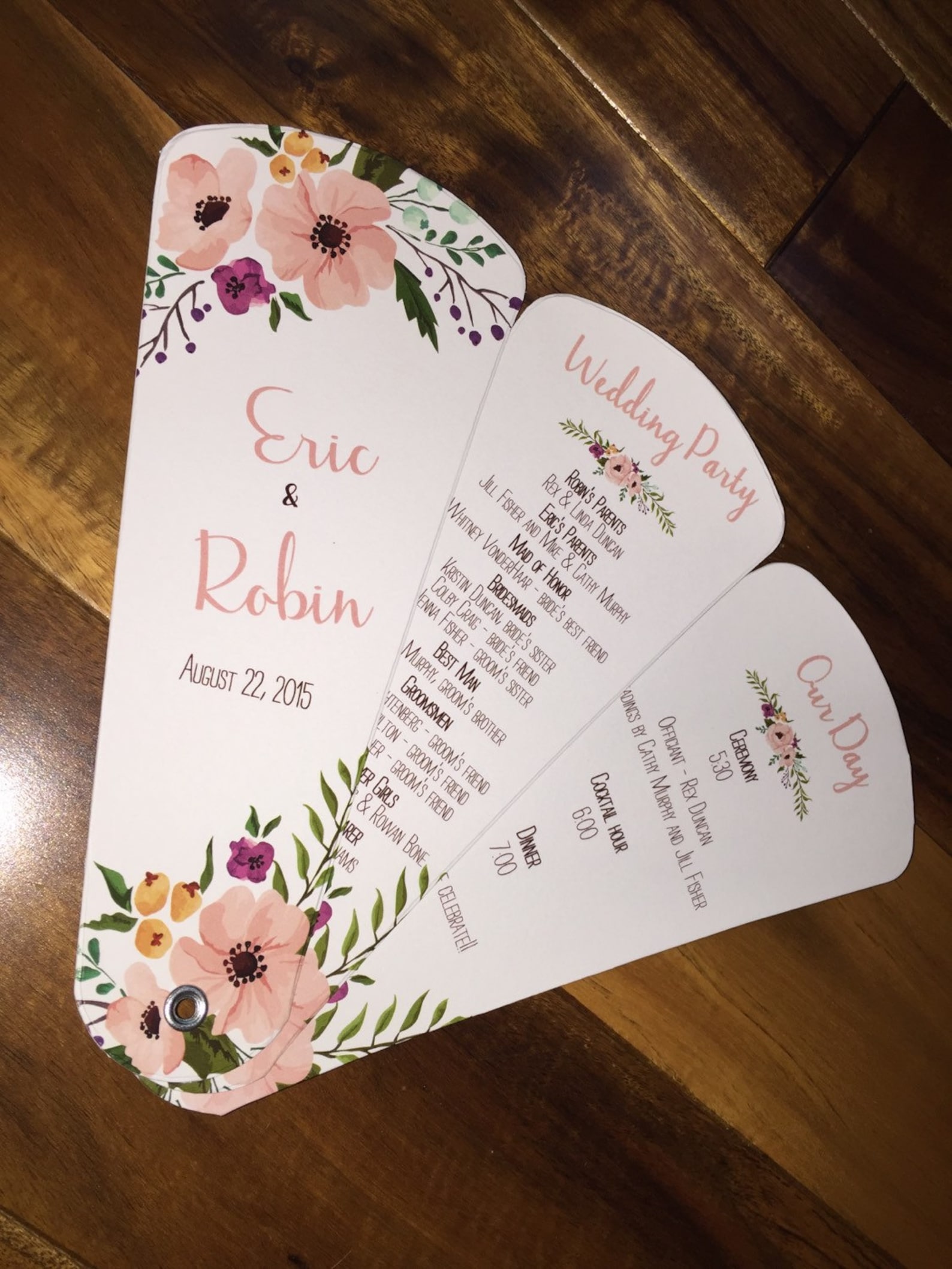 Wedding Program Fans, Petal Fan Programs, Fan Programs - DIY Petal Fan ...