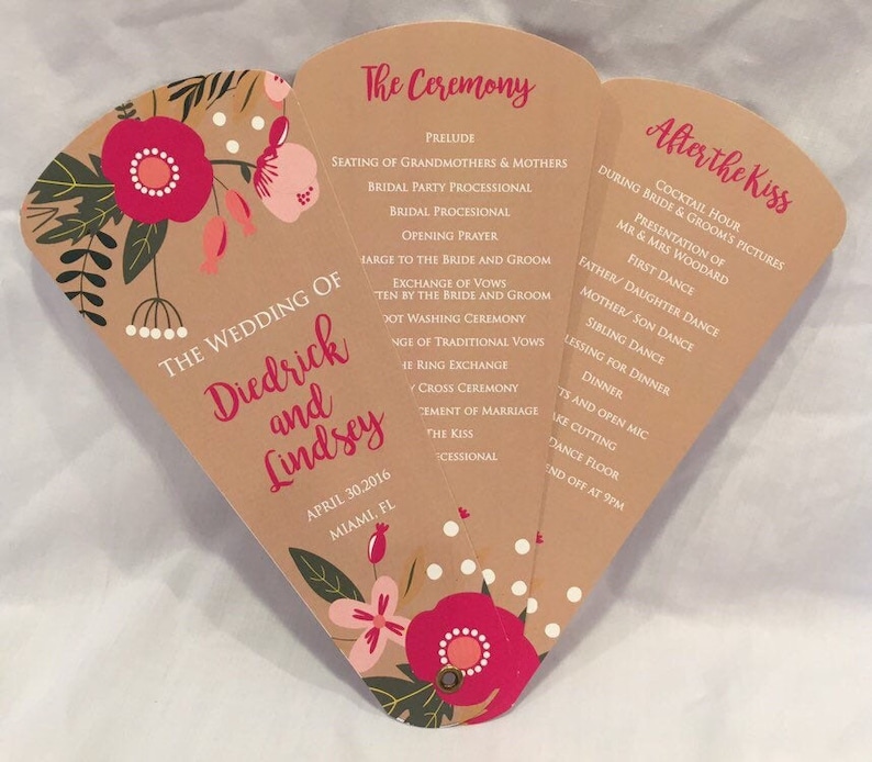Wedding Program Fans Petal Fan Programs Fan Programs | Etsy