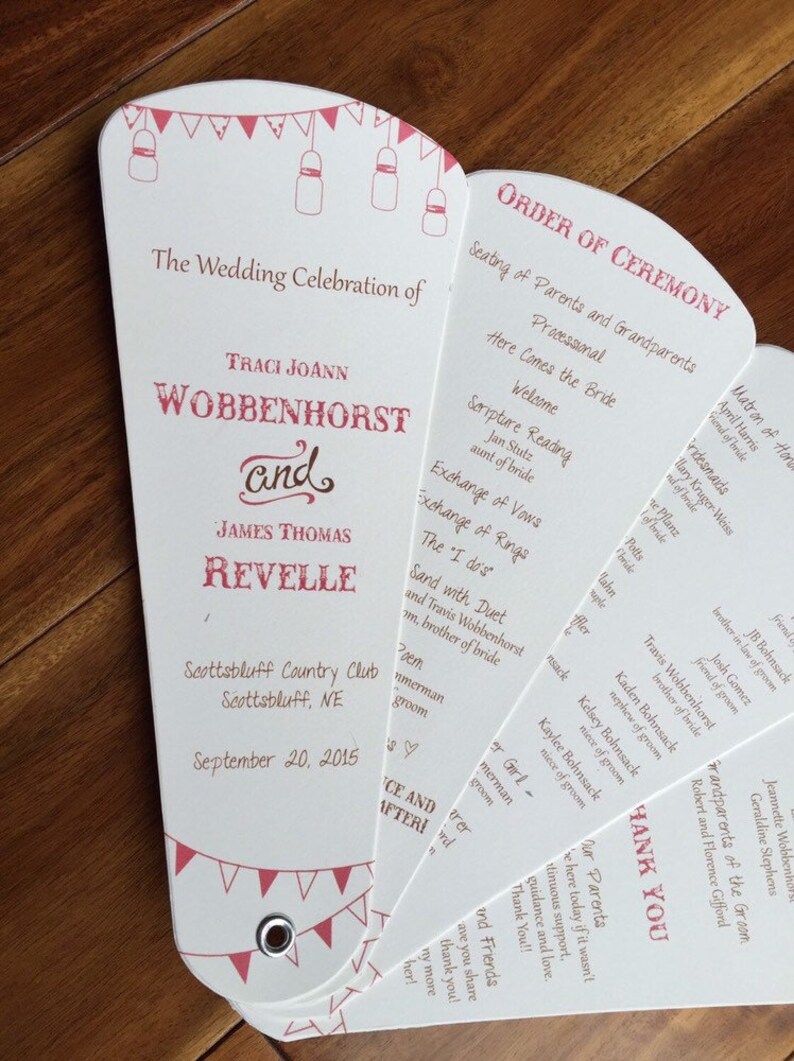 Wedding Program Fans Petal Fan Programs Fan Programs | Etsy