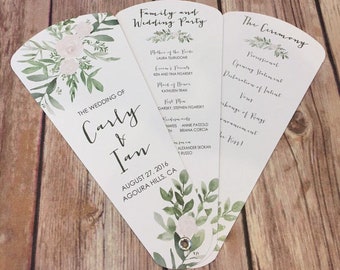 Wedding Program Fan - Etsy