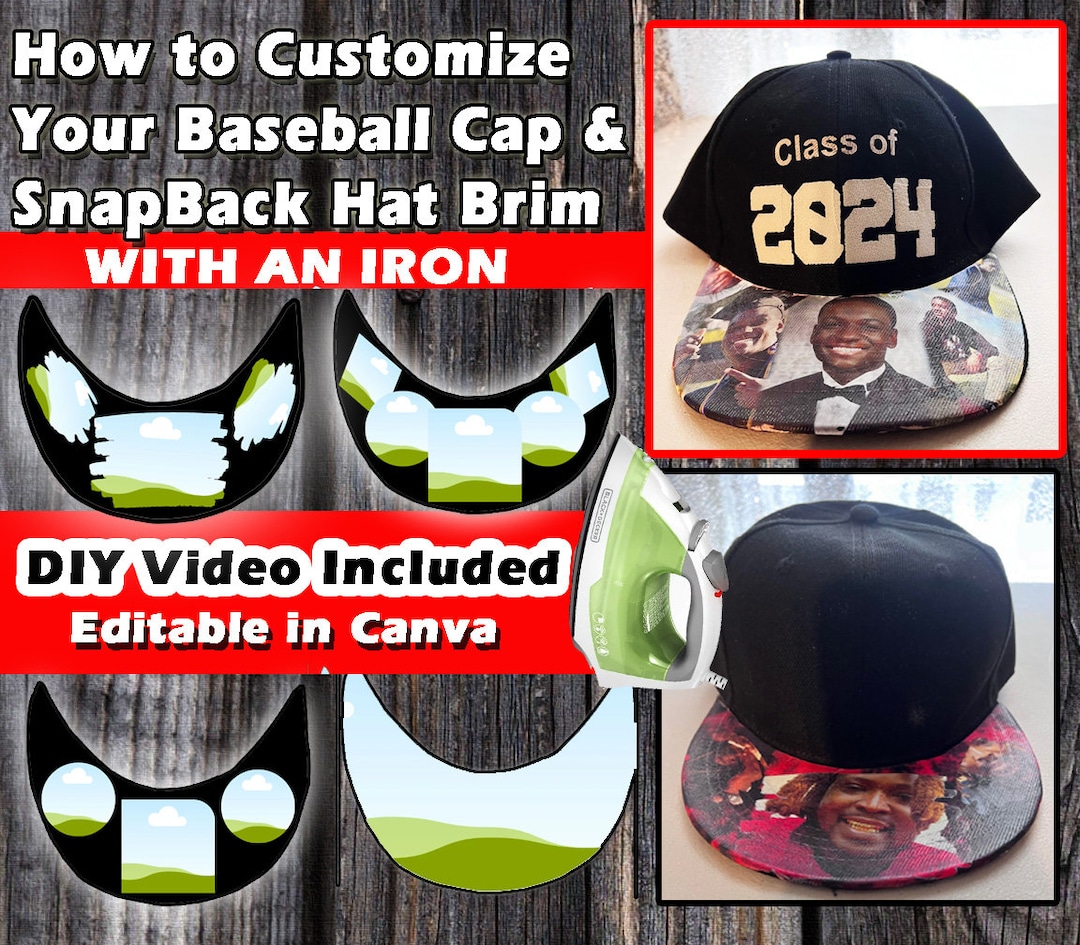 Video & Template for Baseball Cap Bill - Back Strap - PNG Instant ...