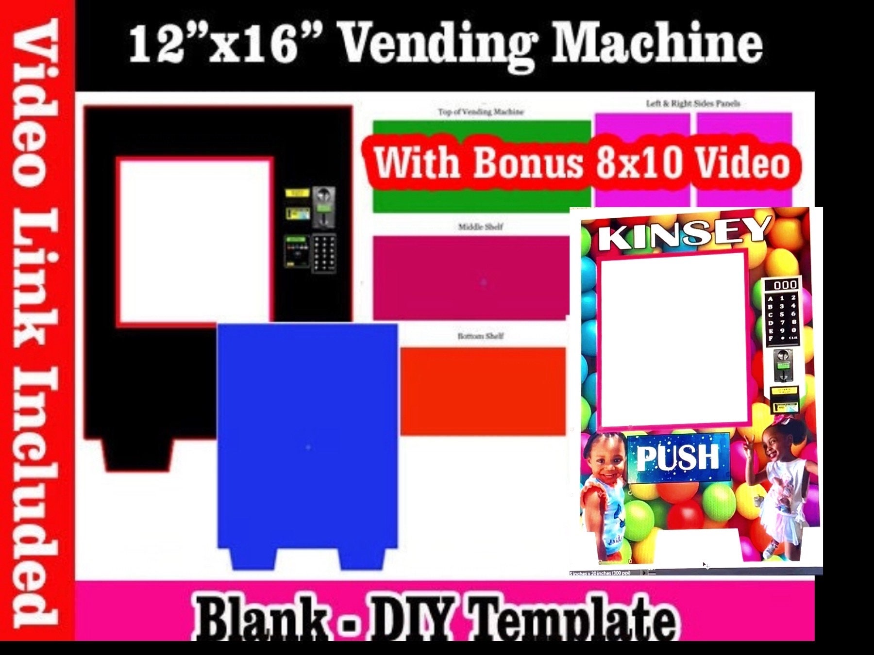 Vending Machine Easter Basket Template With Coin Slot – DIY Photoshop ...